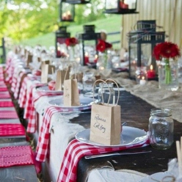 Red Gingham Napkins - Etsy