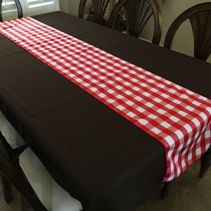 Gingham Table Runner, Checkered Table Runner 13" X 108" 5 Colors ...