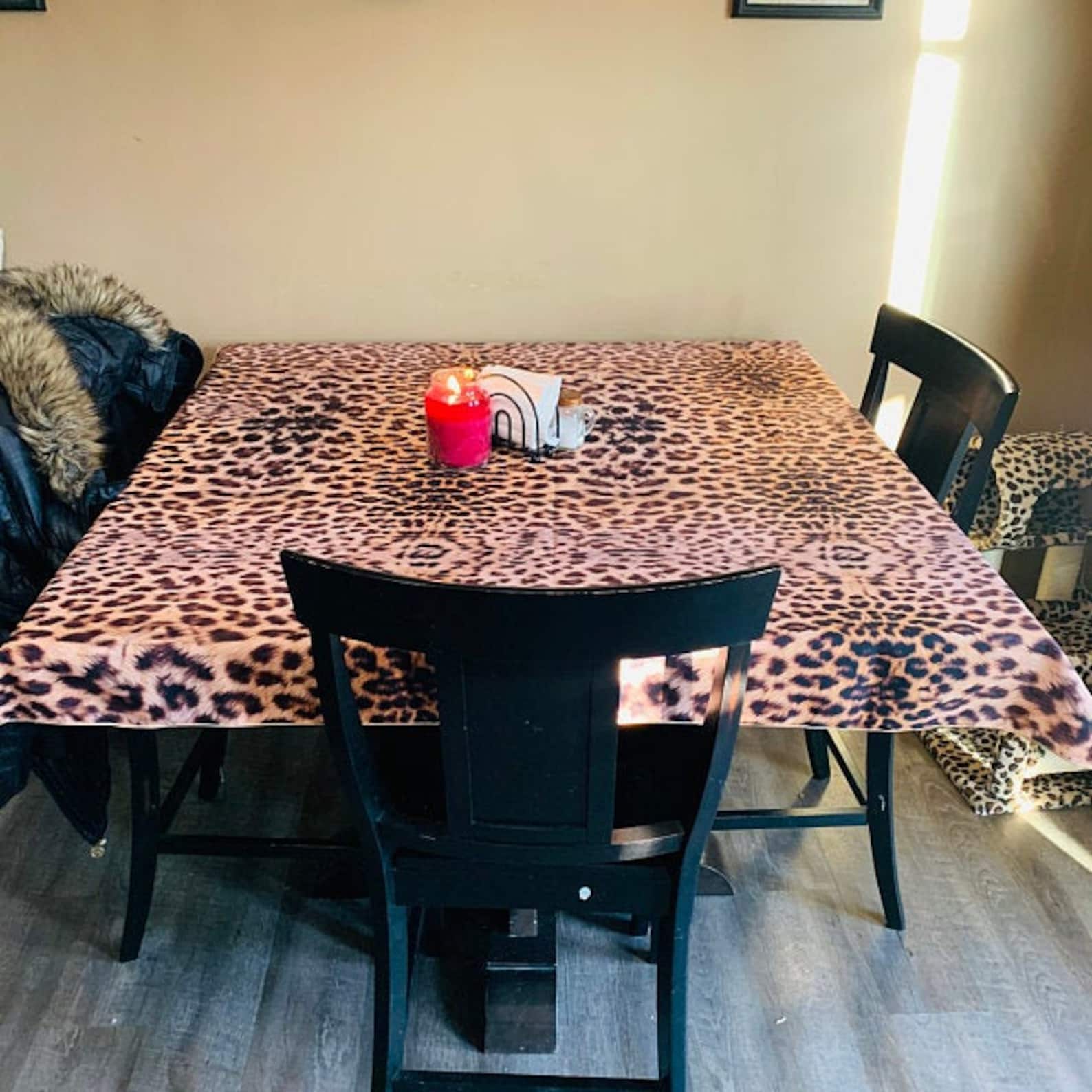 Leopard Print Tablecloth Cheetah Tablecloth All Sizes - Etsy
