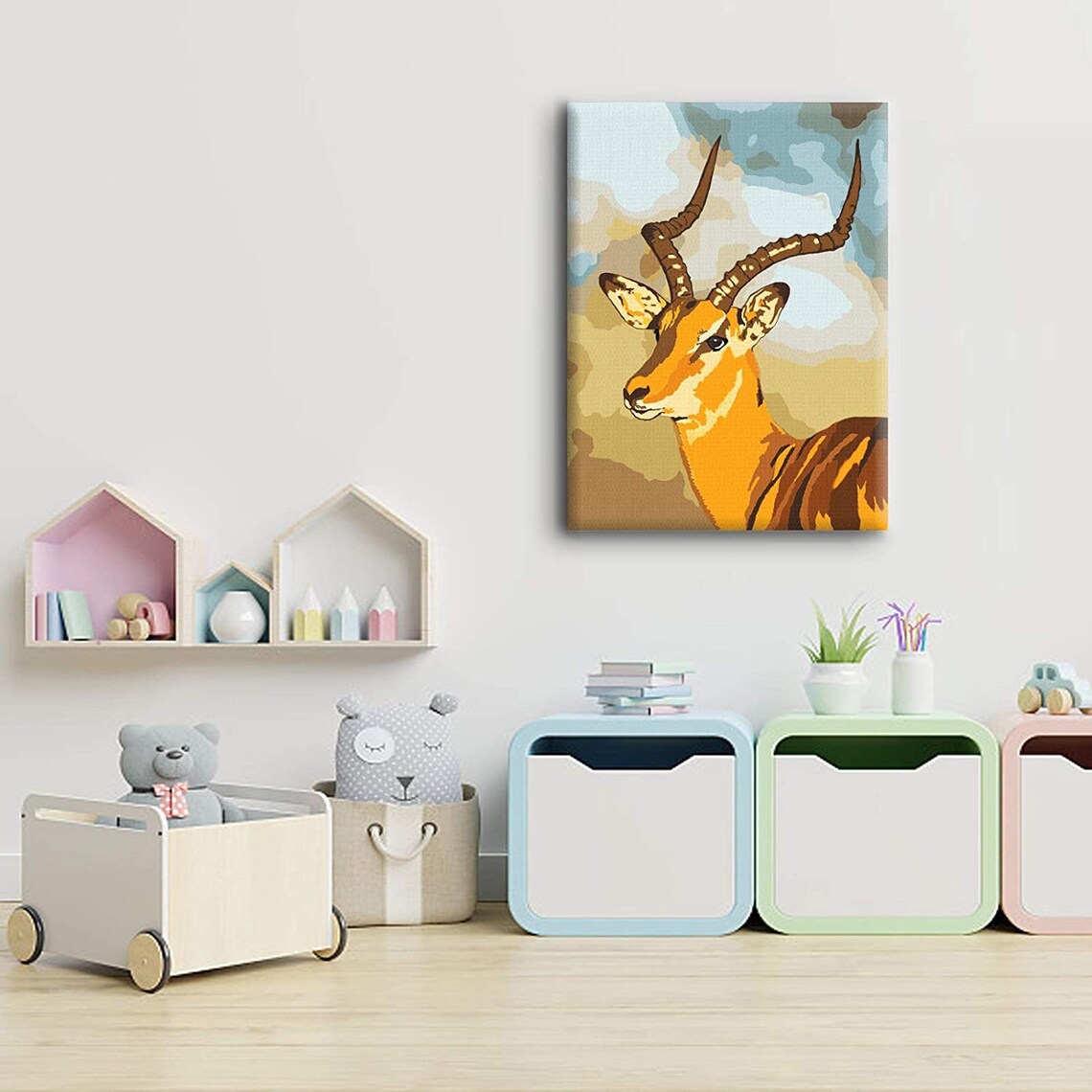 Large Canvas DIY Painting by Numbers With Paints Brushes 40cm - Etsy
