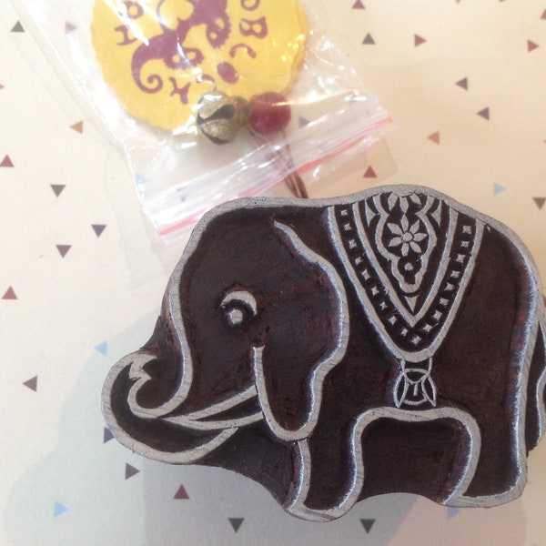 Elephant Block Print Fabric - Etsy UK