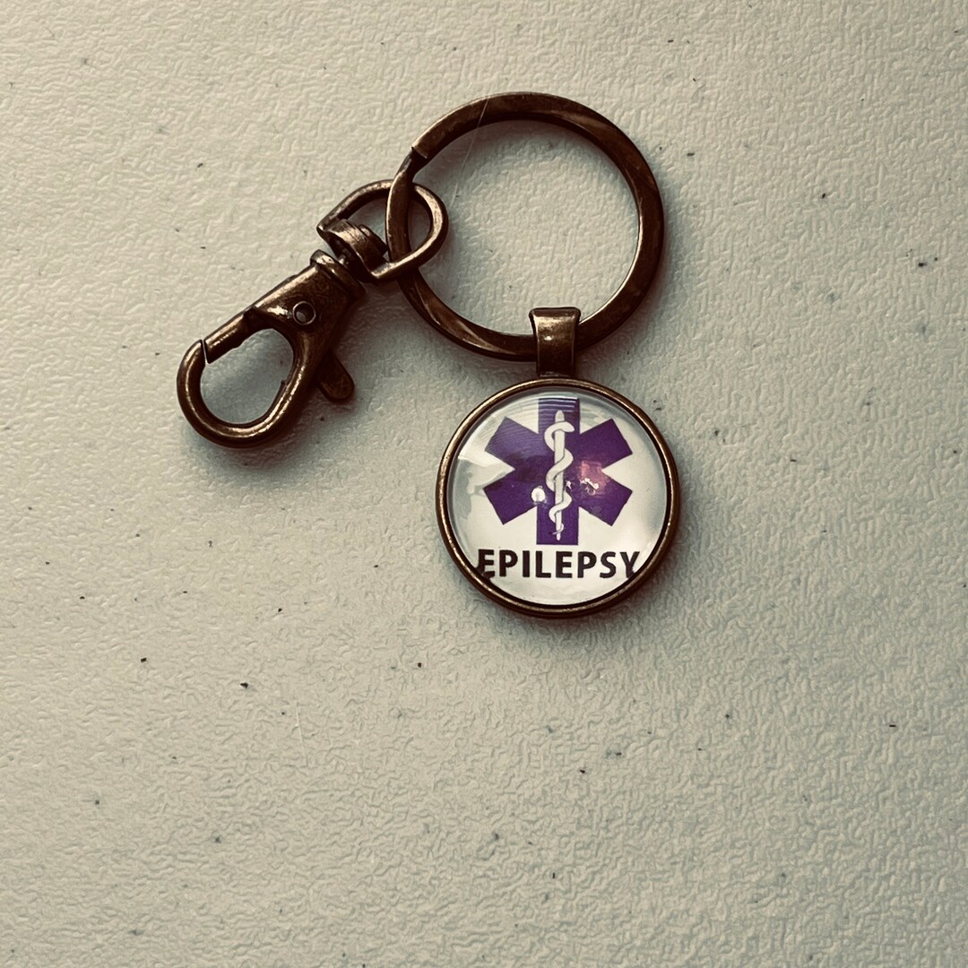 Epilepsy Medical Alert Keychain, 7 Colors of Keychains, Round 25mm ...