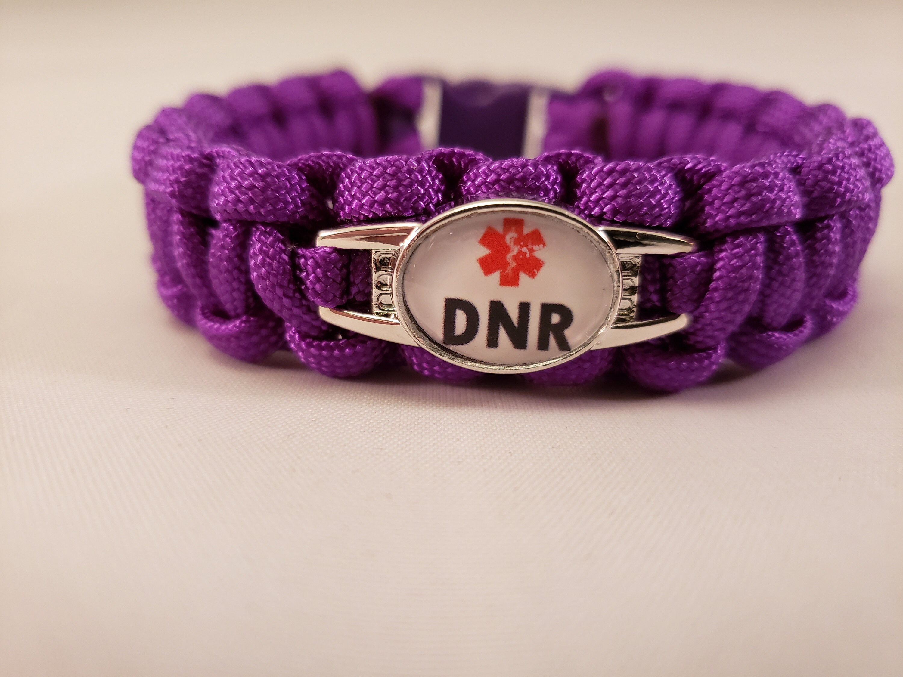 DNR medical Alert Paracord Medical Alert Bracelet Purple or Custom Metal Buckle Etsy
