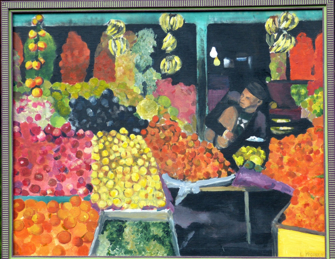 Farmers Market Acrylic Painting - Etsy