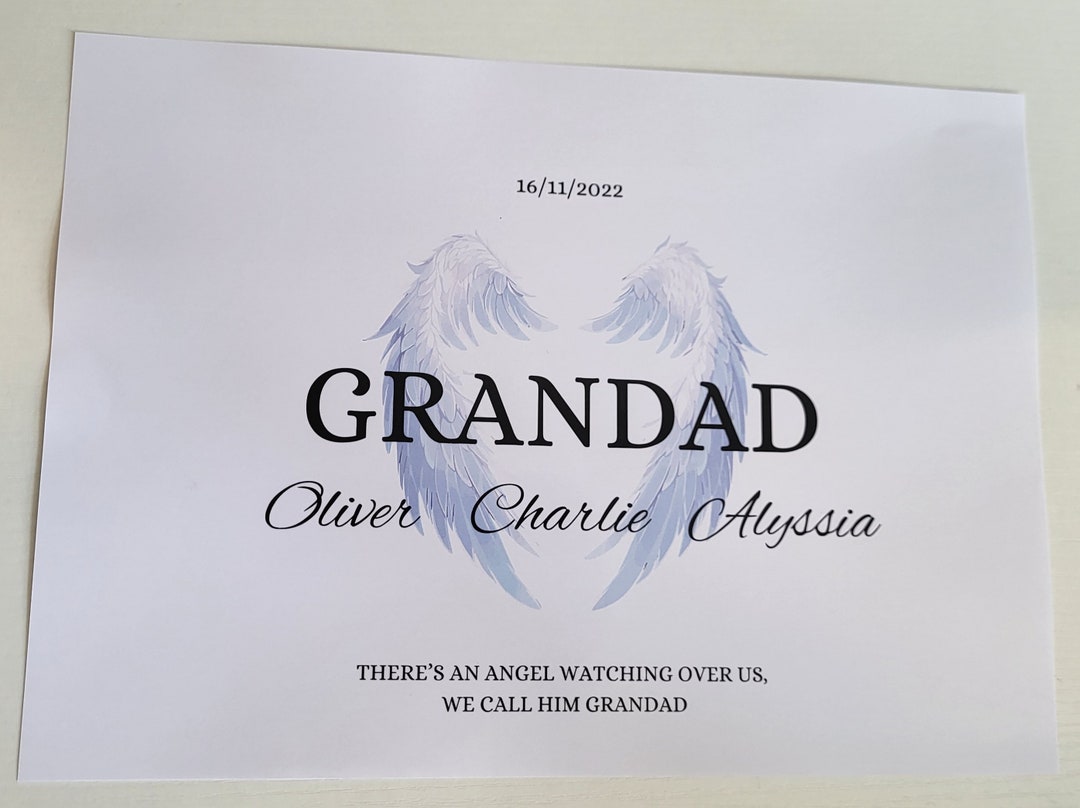 Personalised in Memory A4 Print , Memorial , in Memory of Loved One ...