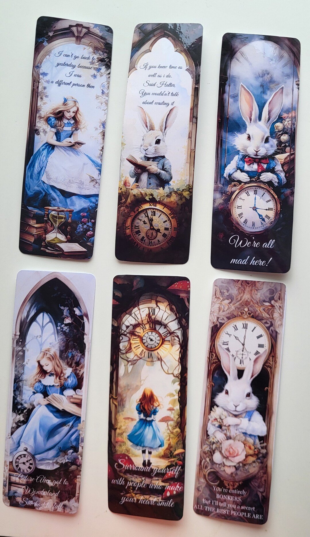 Alice in Wonderland Bookmarks: Laminated Book Lover Gift Set - Etsy UK