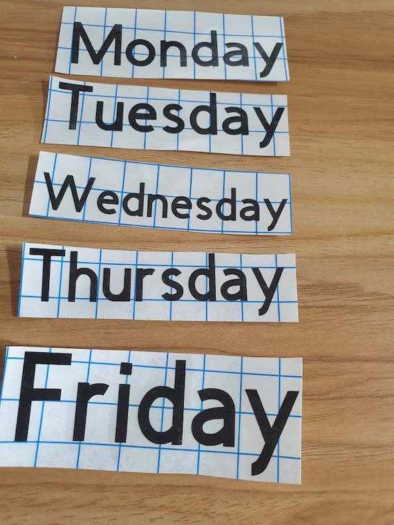 Days of the Week Labels Monday Friday Labels for Week - Etsy