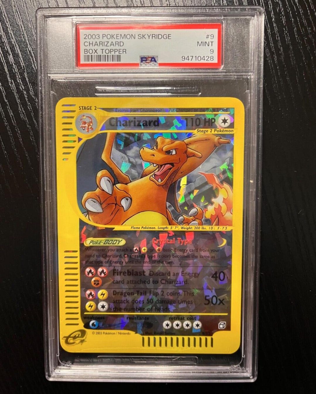 2003 Skyridge Charizard Box Topper 9 PSA 9 Authentic Mint Rare Holo ...