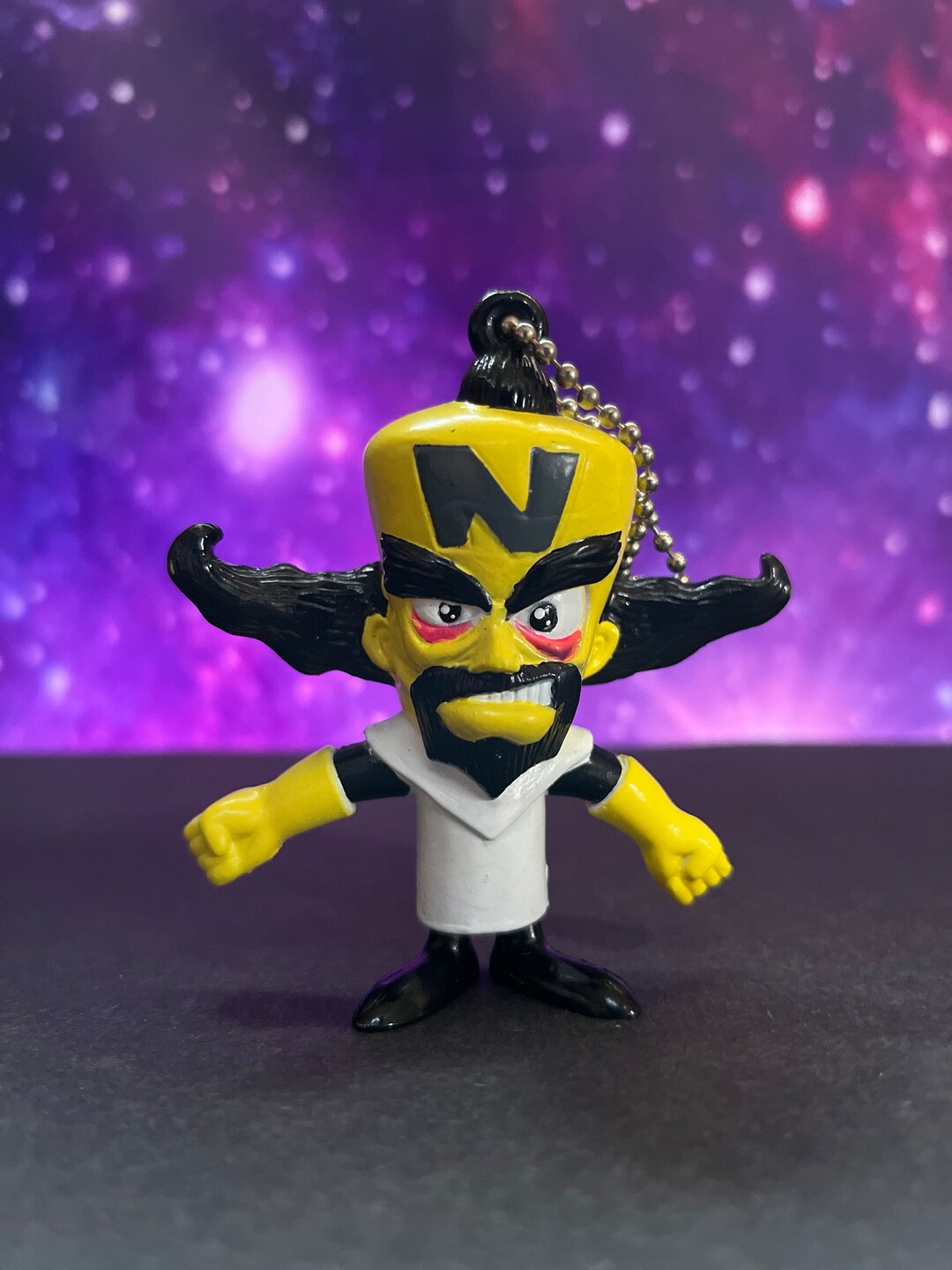 Dr. Neo Cortex Bendy Keychain From Crash Bandicoot / Ultra Rare Vintage ...