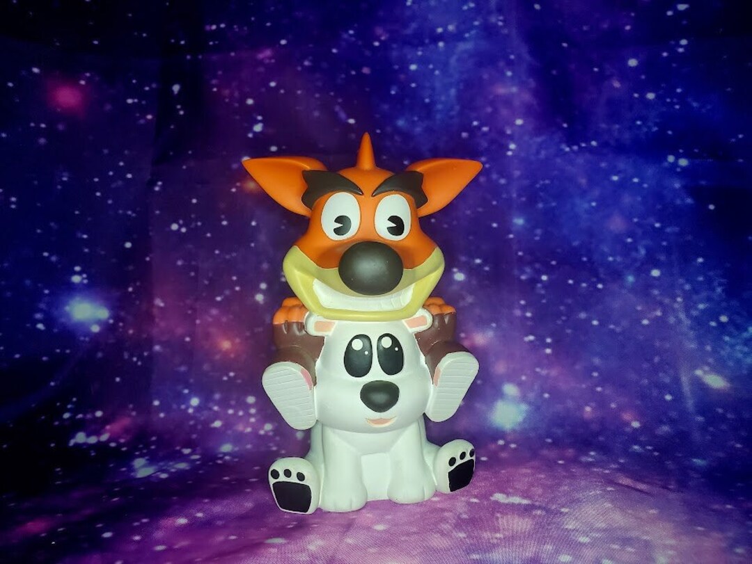 Crash Bandicoot & Polar Coin Bank / Crash Riding Polar Bear - Etsy UK