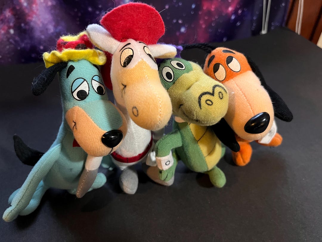 Vintage Huckleberry Hound Plush Toy Lot of 4 Hanna Barbara 5" Dairy ...