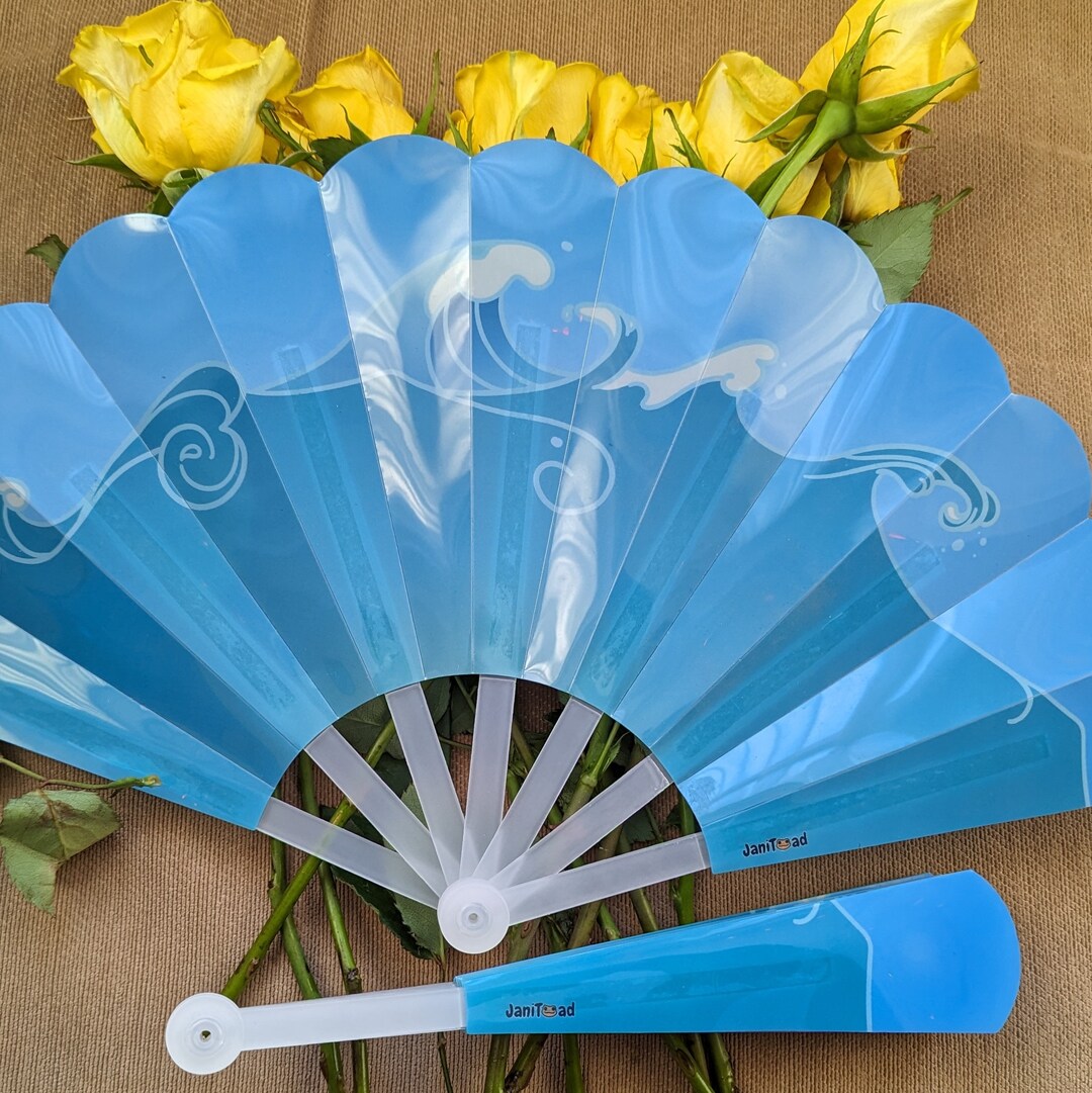 Ocean Waves Folding Fan - Etsy
