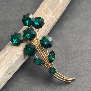 Vintage Austria Green Floral Brooch - Etsy