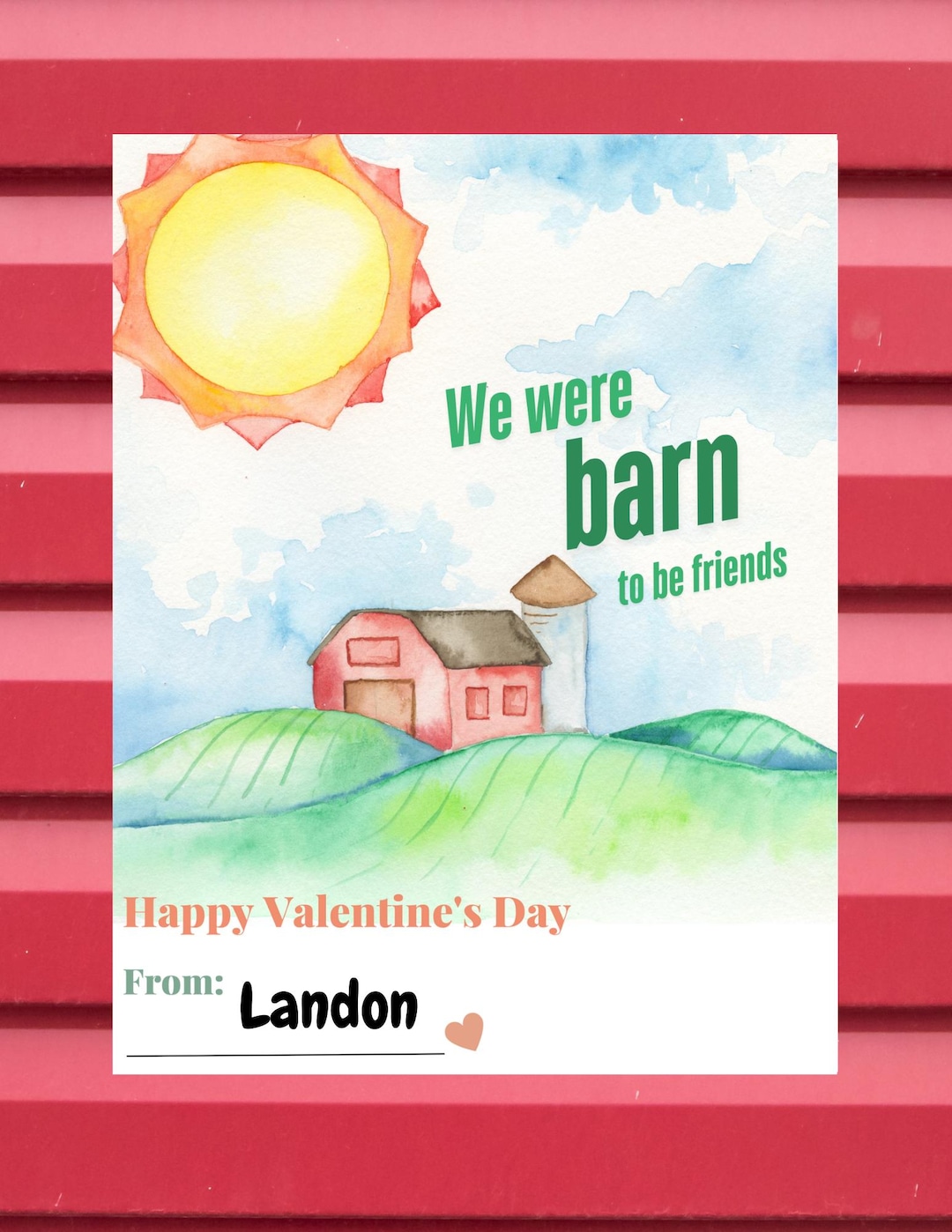 Printable Farm Valentine's Day Cards, Kids Farm Valentine Tags, Kids ...
