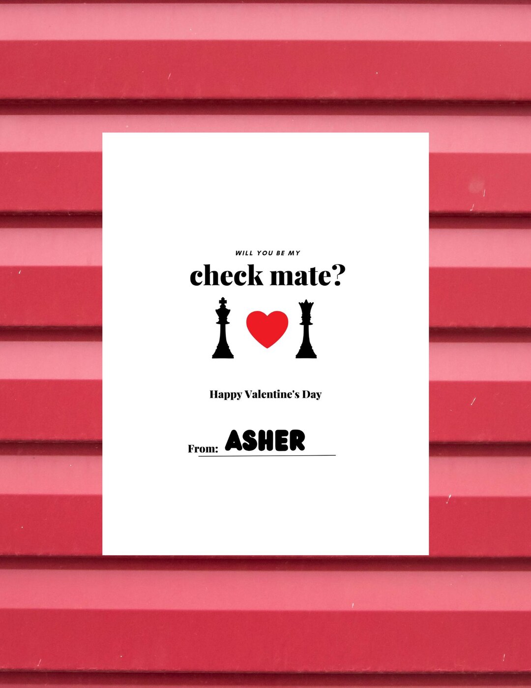 Printable Chess Valentine's Day Cards, Kids Checkmate Valentine Tags ...