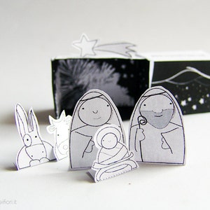 DIY Christmas Paper Nativity Kit, Christmas Crafts, Nativity Colour and ...