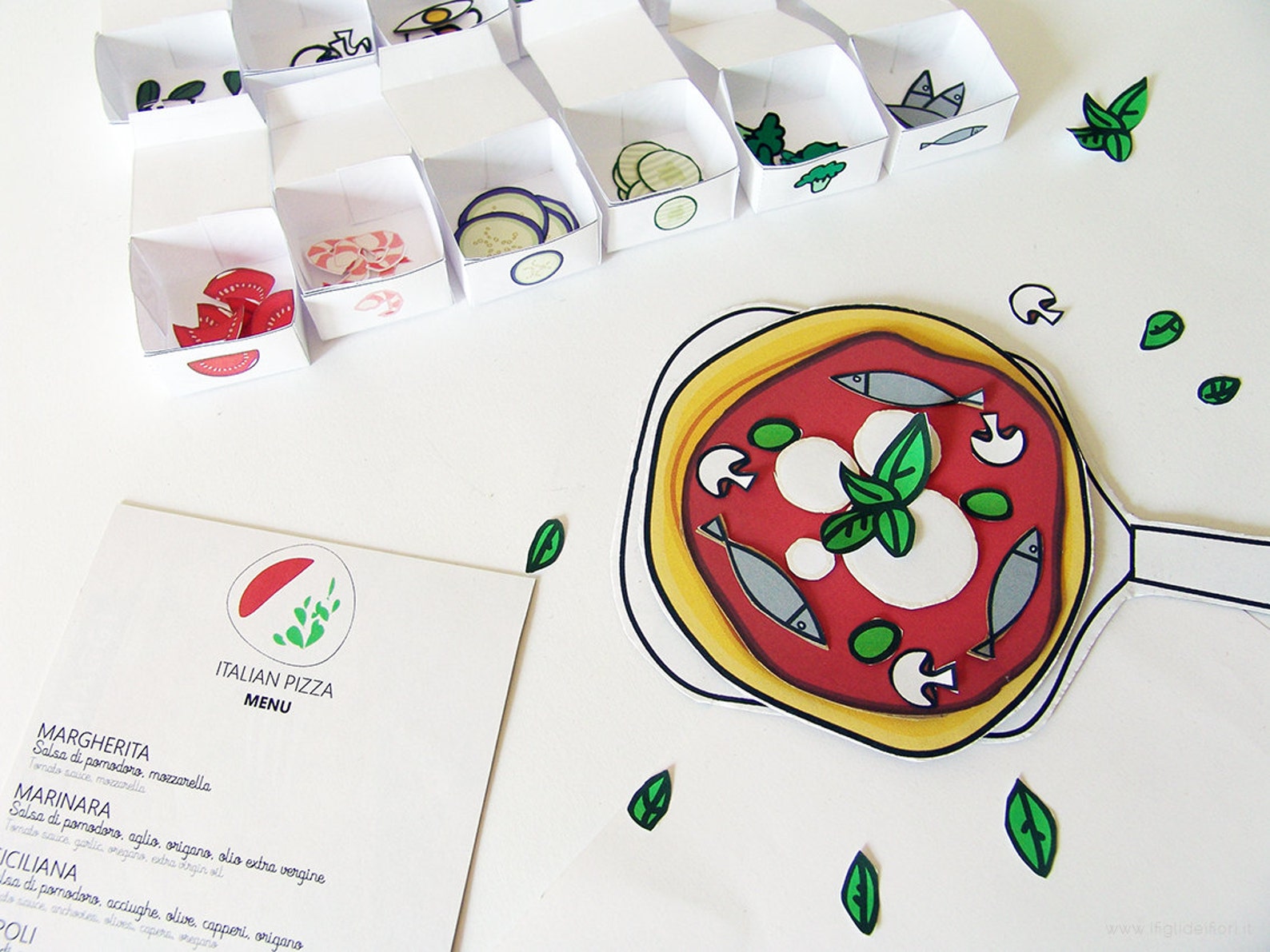 Let's Make Pizza, Set of Illustrations to Create Paper Pizzas, Fun and ...