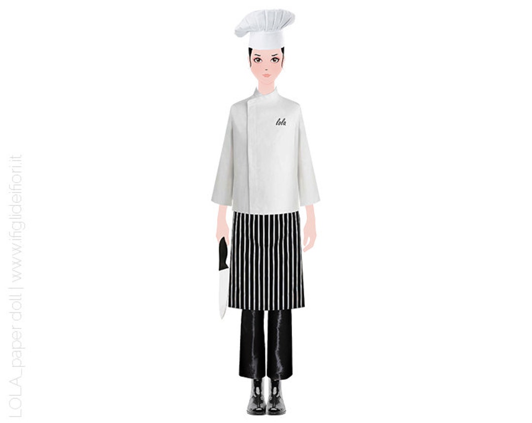 Lola's Outfit, Chef Lola, Paper Clothes for Lola Paper Doll, Dress up ...