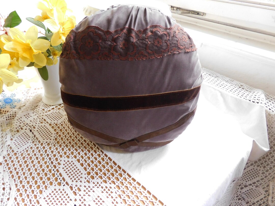 Round Brown Deco Pillow 16 Inch , Brown Round Pillow , Decorative ...