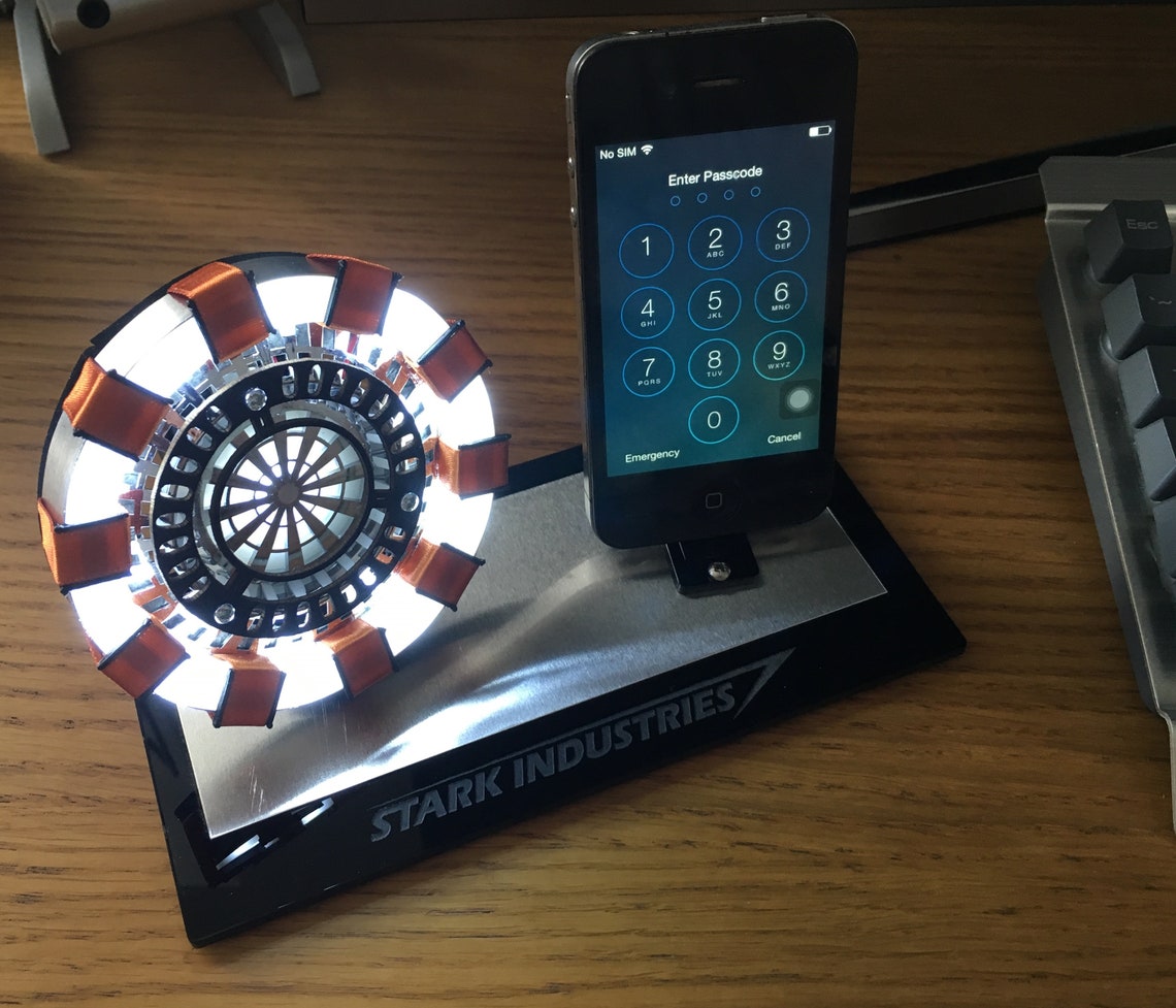 IRON MAN Arc Reactor Tony Stark's Desk Phone Stand Stark - Etsy