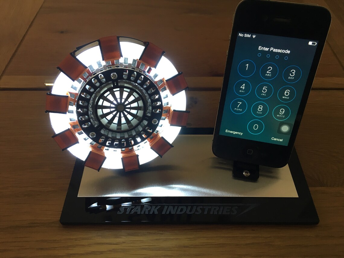 IRON MAN Arc Reactor Tony Stark's Desk Phone Stand Stark - Etsy