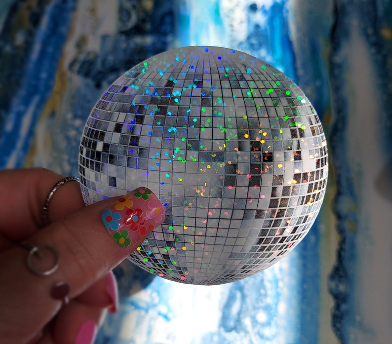 Disco Ball Sticker, Glitter Sticker Disco Ball, Mirror Ball Sticker, Holographic Disco Ball ...