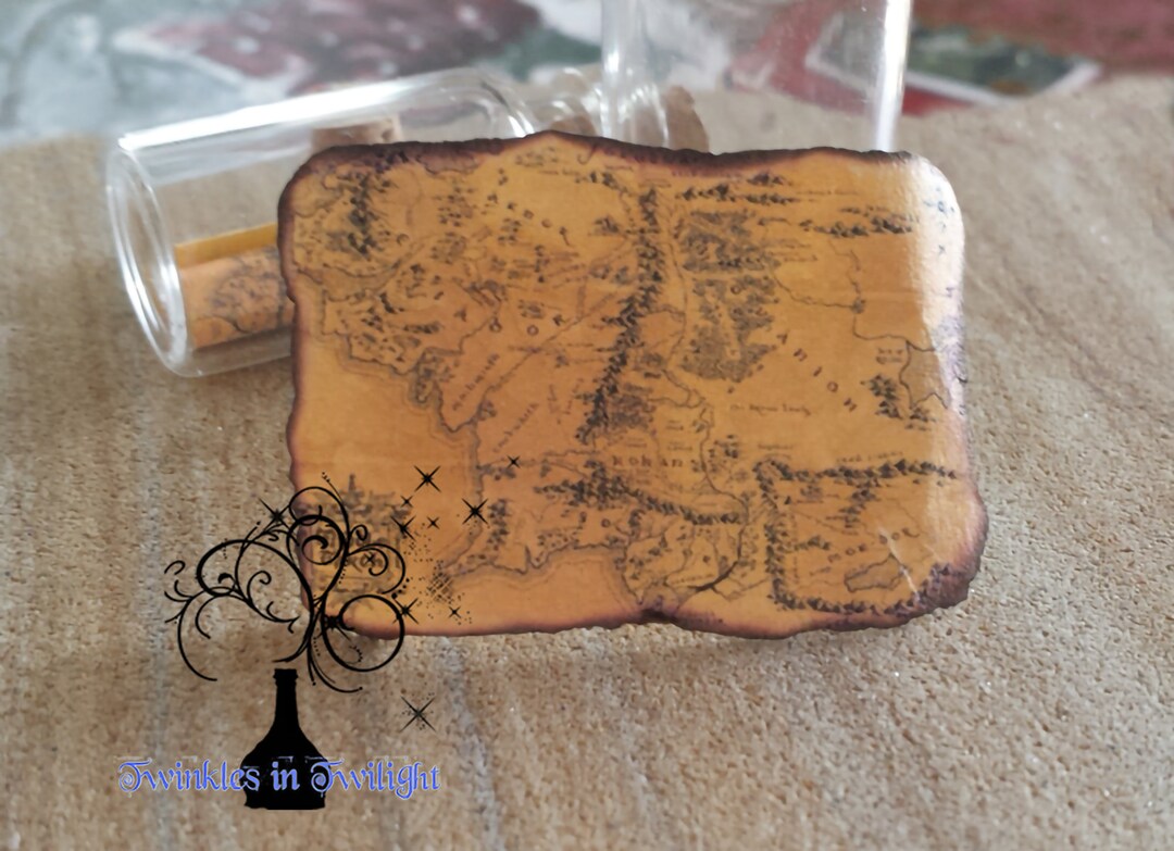 Mini Map in a Mini Bottle, Fantasy Map, Fictional Map, Non-earth Map ...