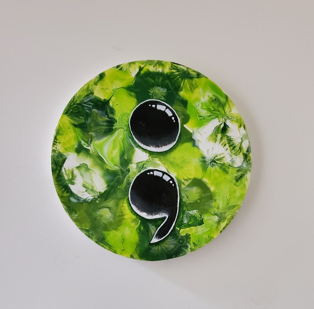 Mental Health Awareness Month - May - Green Semicolon Acrylic Paint ...