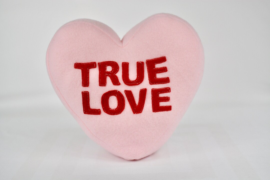 Conversation Heart Stuffed Toy - Plush Valentine Candy Pillow - Cute ...