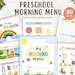 PRESCHOOL Morning Menu, Homeschool Morning Menu, Morning Menu ...