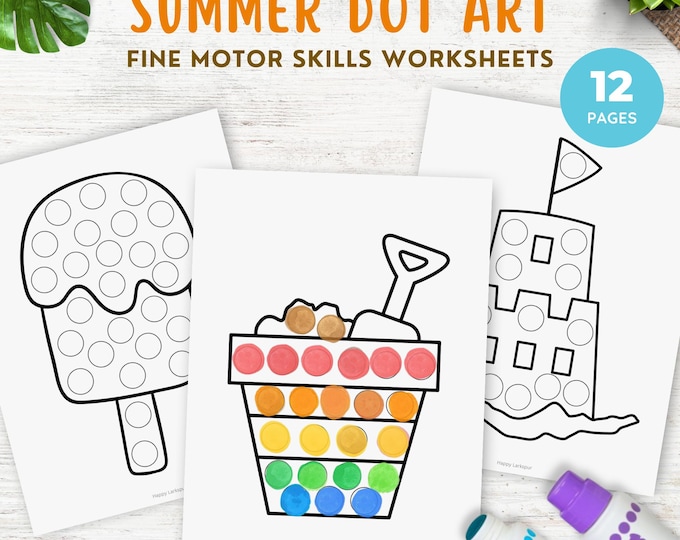 Dot Marker Coloring Pages: Fine Motor Skills Activity (42 US Letter ...