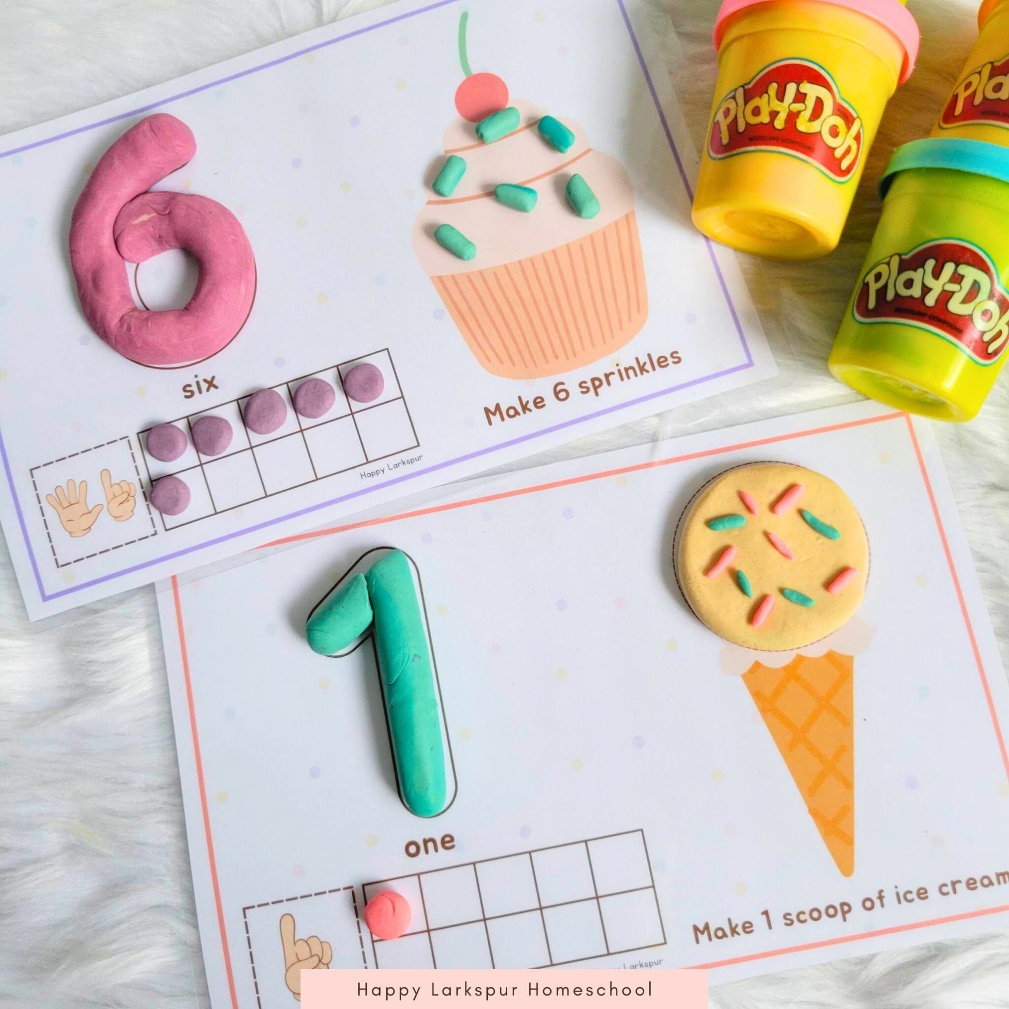 Numbers Playdough Mats, Preschool Play Dough Mats Printable, Counting ...