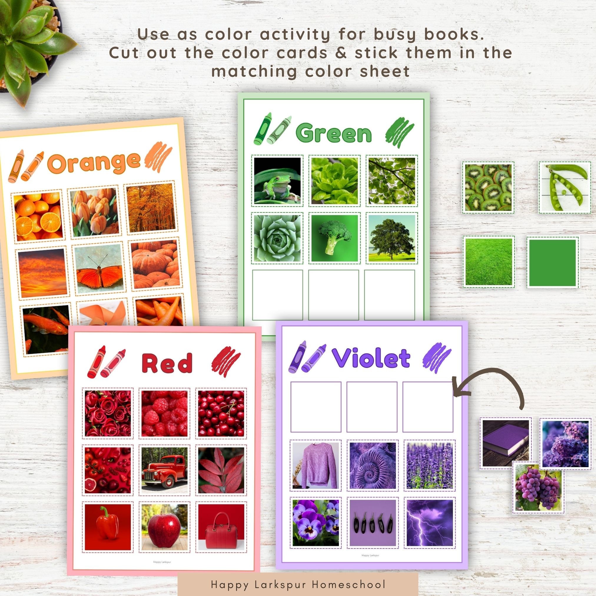 Color Matching Printable, Color Matching Activity Book, Toddler Color ...