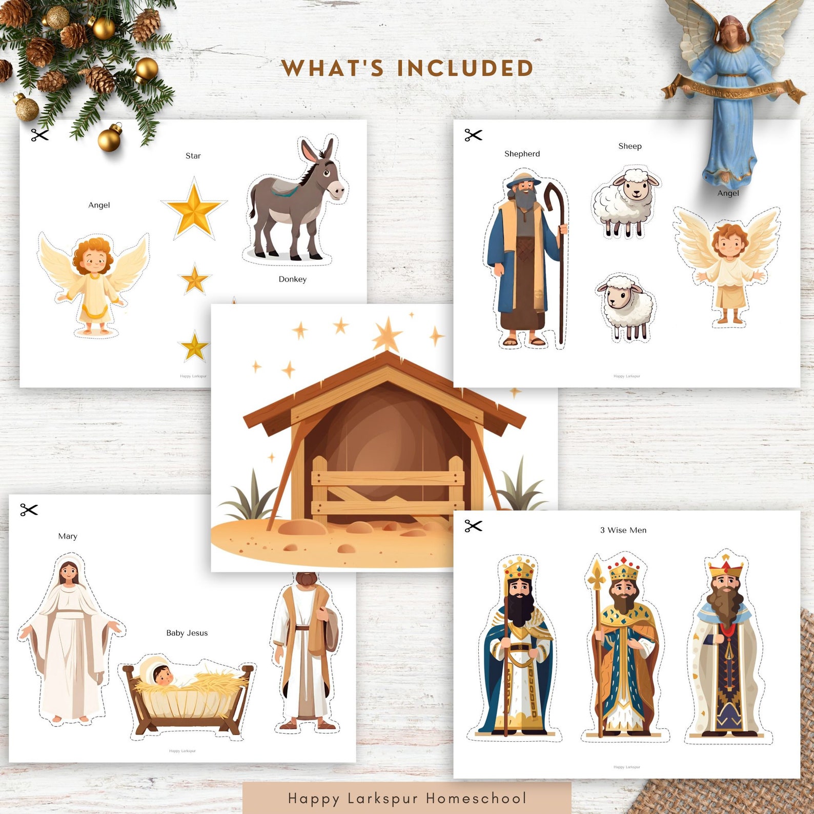 Nativity Set for Kids, Christmas Nativity Scene, Paper Nativity Set ...