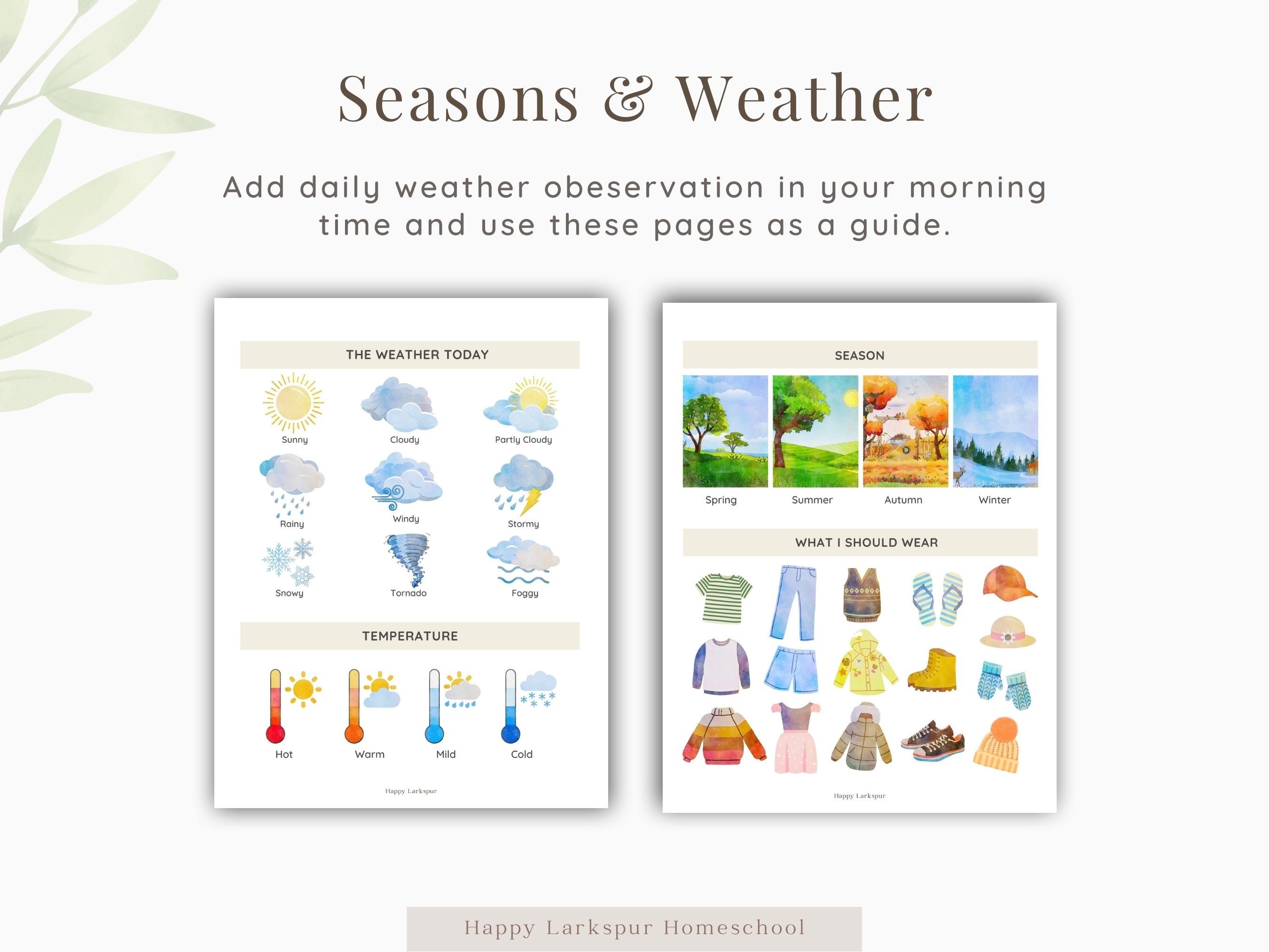 Kids Calendar and Weather Pages, Kids Daily Calendar, Calendar Morning ...