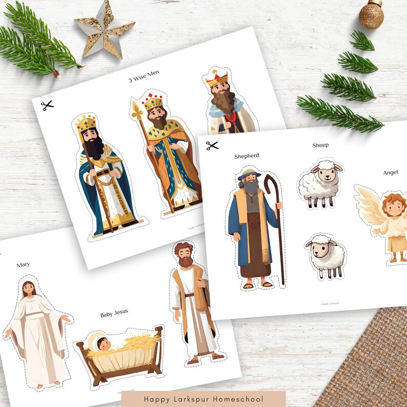 Nativity Set for Kids, Christmas Nativity Scene, Paper Nativity Set ...