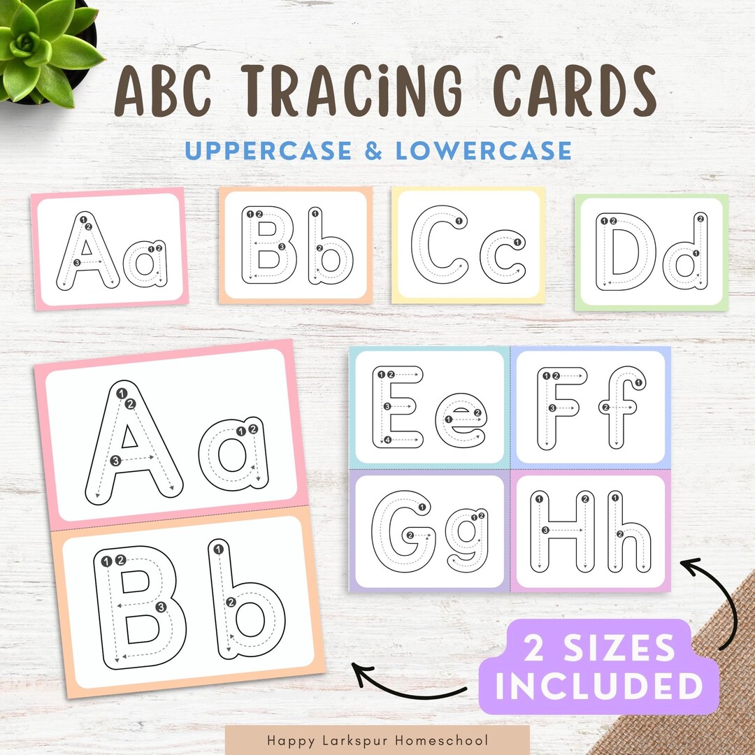Alphabet Tracing Cards, Handwriting Practice, Preschool Worksheets ...