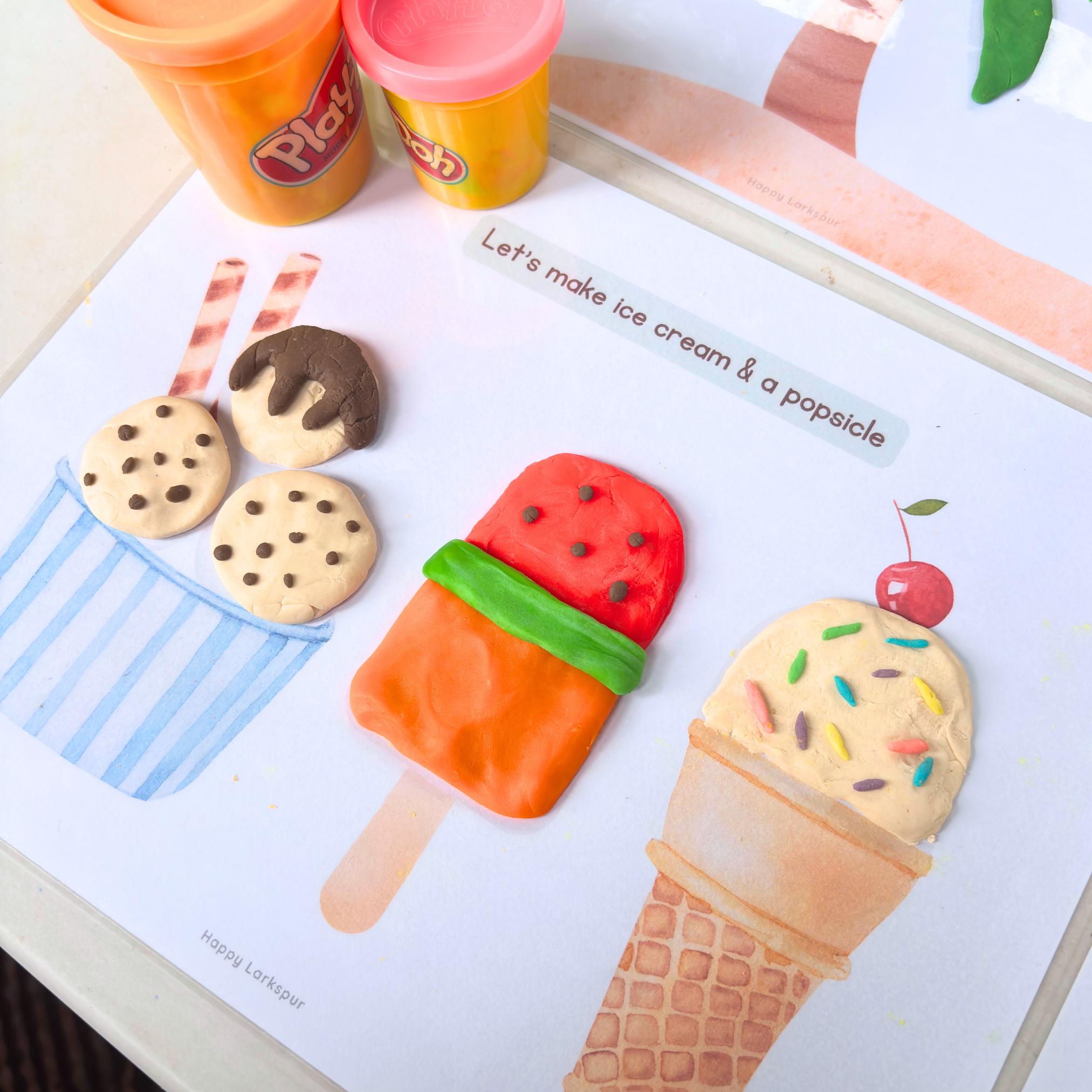 Summer Playdough Mats, Preschool Play Dough Mats Printable, Toddler ...