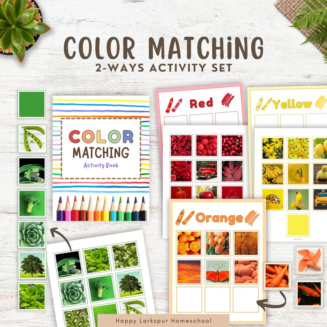 Color Matching Printable, Color Matching Activity Book, Toddler Color ...