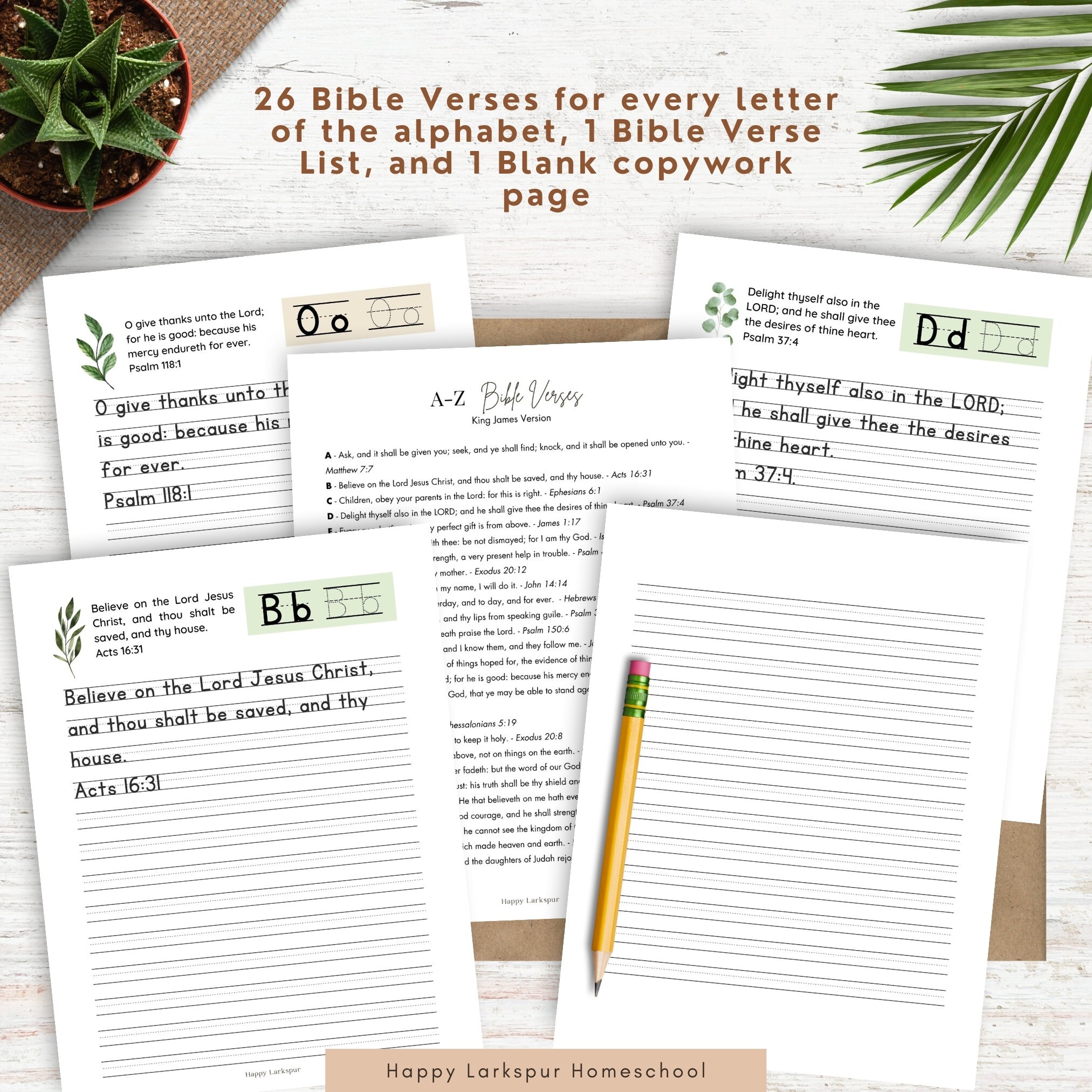 KJV ABC Bible Verse Copywork, King James Version Scripture Handwriting ...