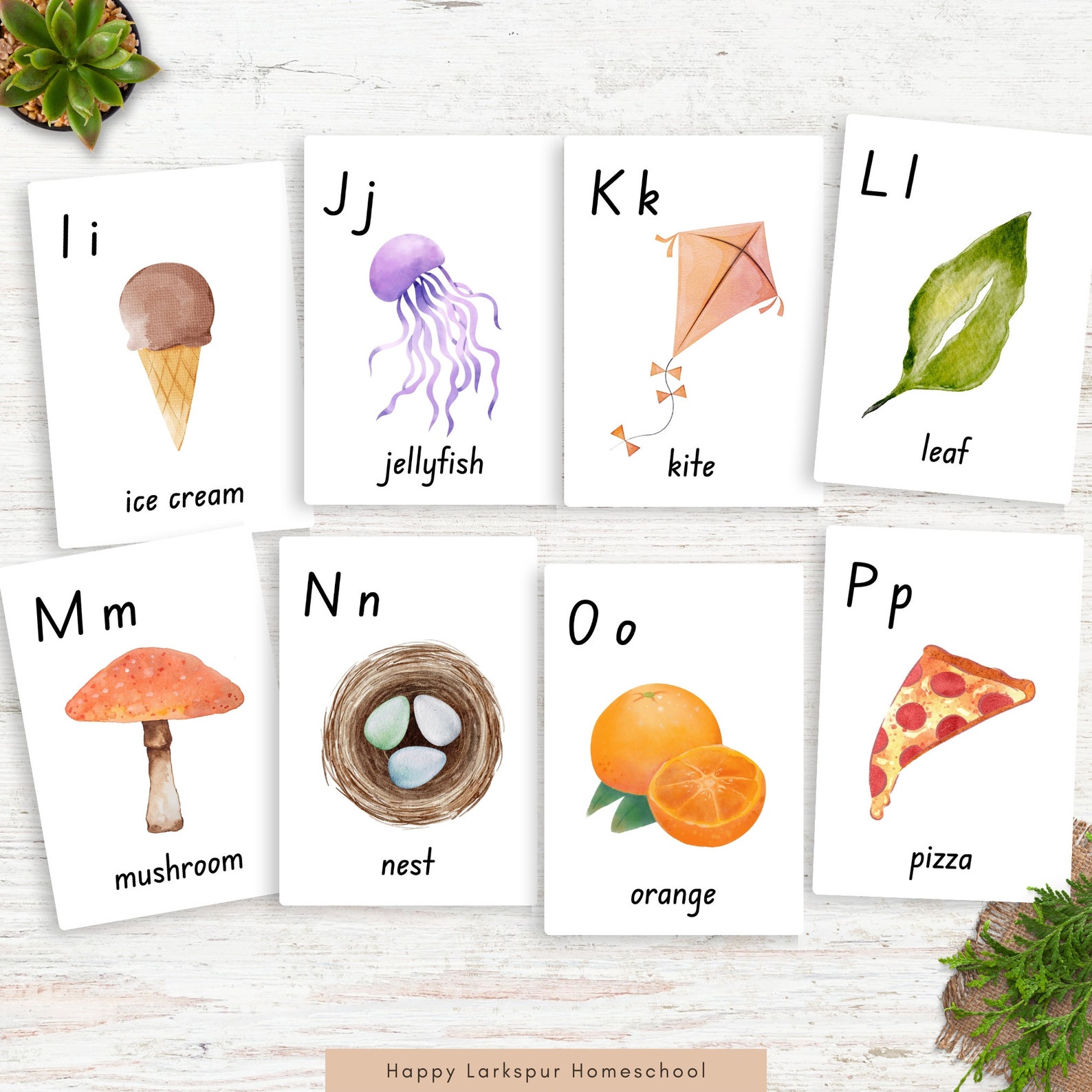 Alphabet Posters, A4 ABC Posters Classroom, Watercolor Alphabet Posters ...