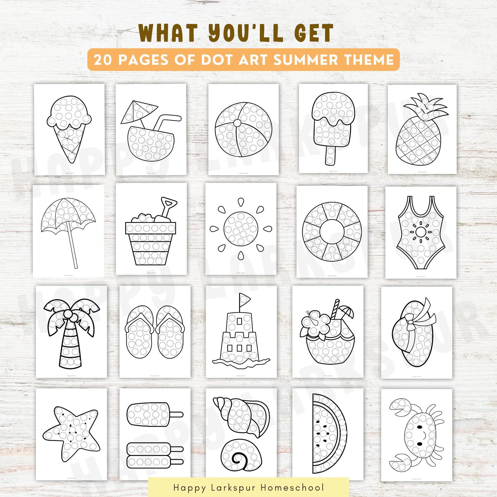 Summer Dot Art, Dot Marker Coloring, Toddler Activities, Dot Marker ...