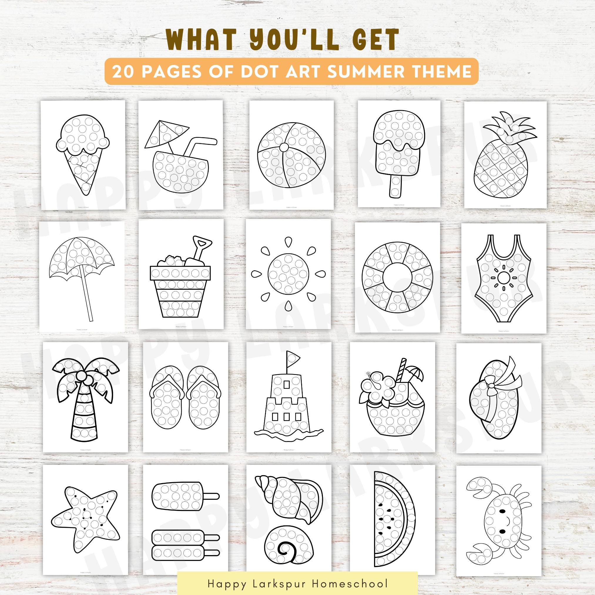 Summer Dot Art, Dot Marker Coloring, Toddler Activities, Dot Marker ...