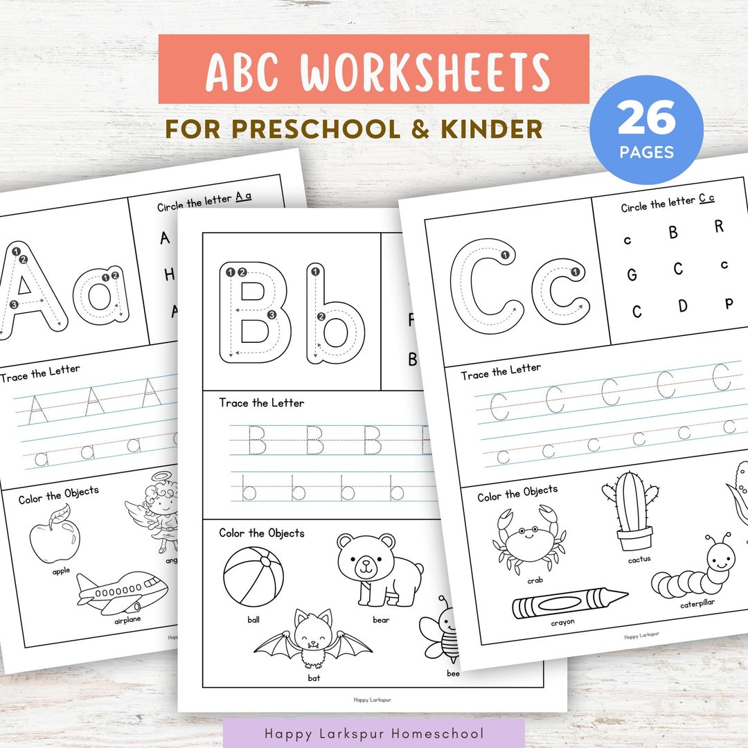 Alphabet Worksheets for Preschool, ABC Worksheets, Kindergarten ...