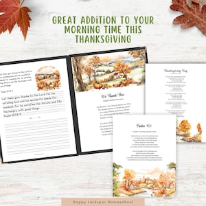 Thanksgiving Morning Menu Pages, Charlotte Mason Thanksgiving Morning ...