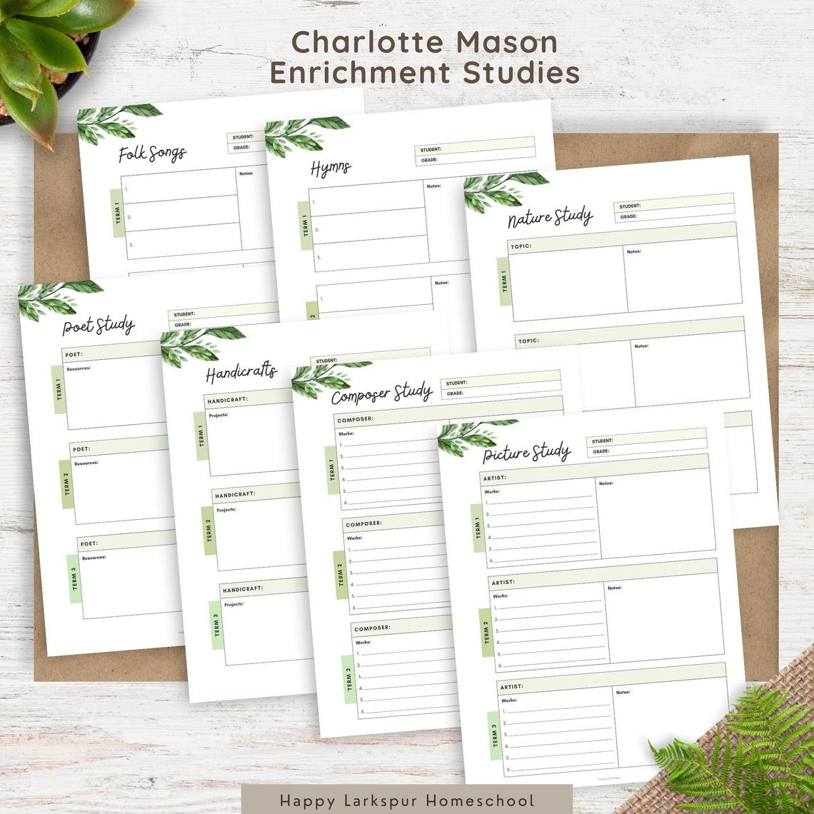 Charlotte Mason Homeschool Planner, Undated Homeschool Planner ...