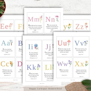 ABC Bible Verse Flashcards, Homeschool Preschool Flashcards, Bible ...