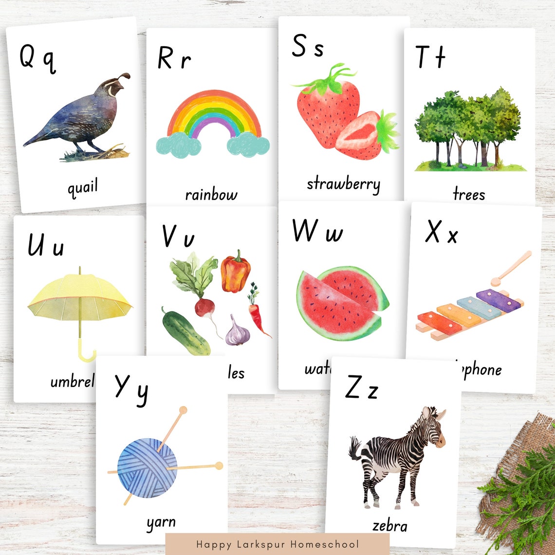 Alphabet Posters, A4 ABC Posters Classroom, Watercolor Alphabet Posters ...
