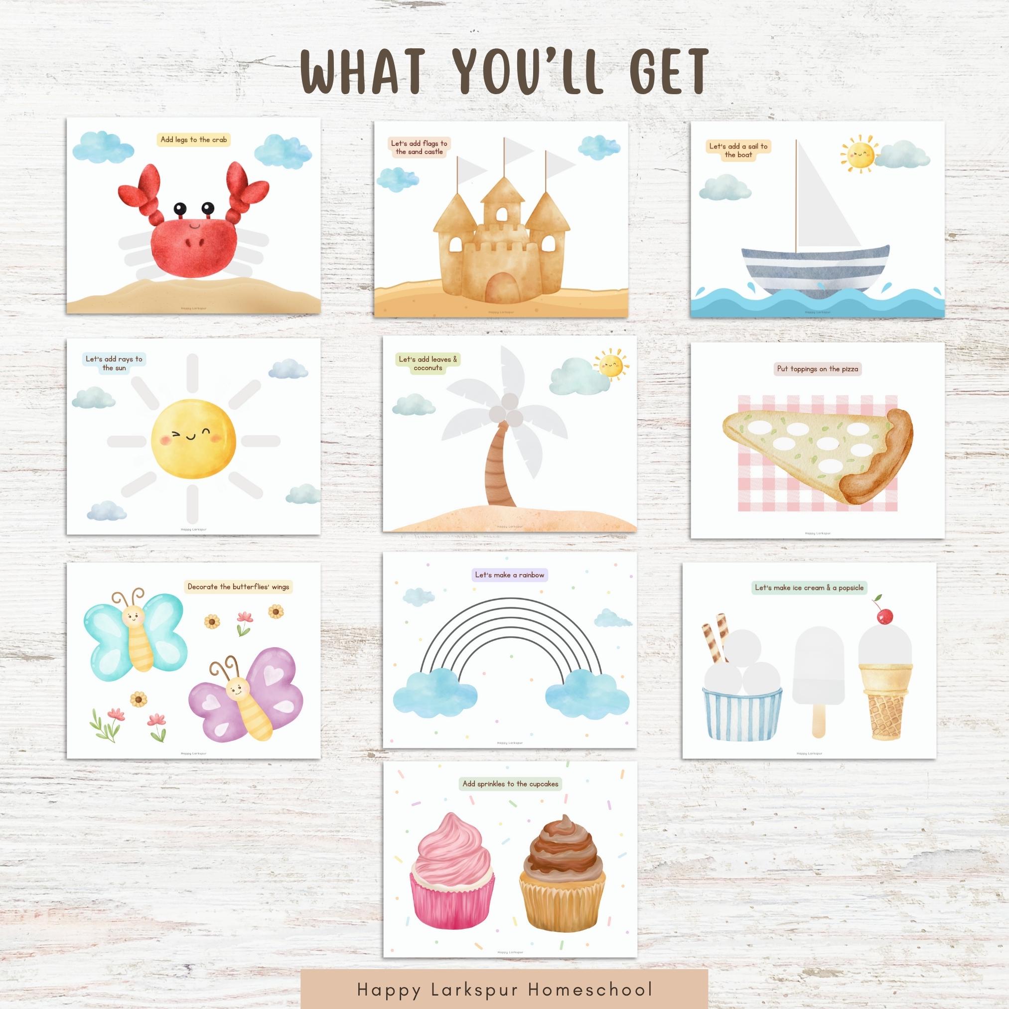 Summer Playdough Mats, Preschool Play Dough Mats Printable, Toddler ...