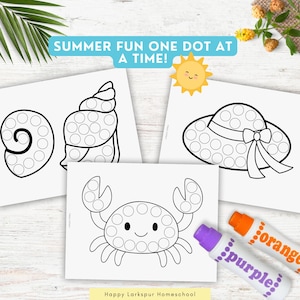 Summer Dot Art, Dot Marker Coloring, Toddler Activities, Dot Marker ...
